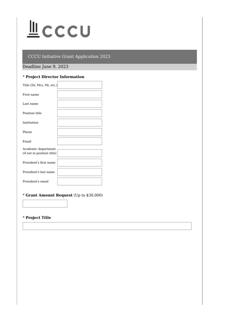 2023 Initiative Grant Application Sample Form | PDF | Human Communication