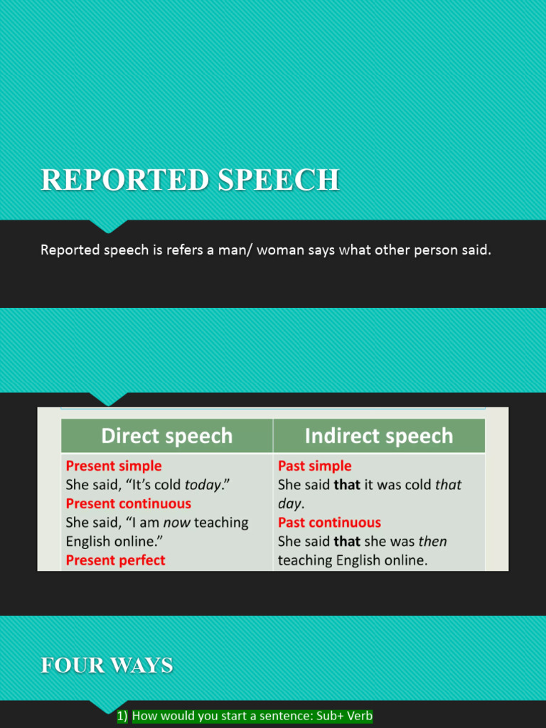 Reported Speech Pdf Language Families Linguistic Typology