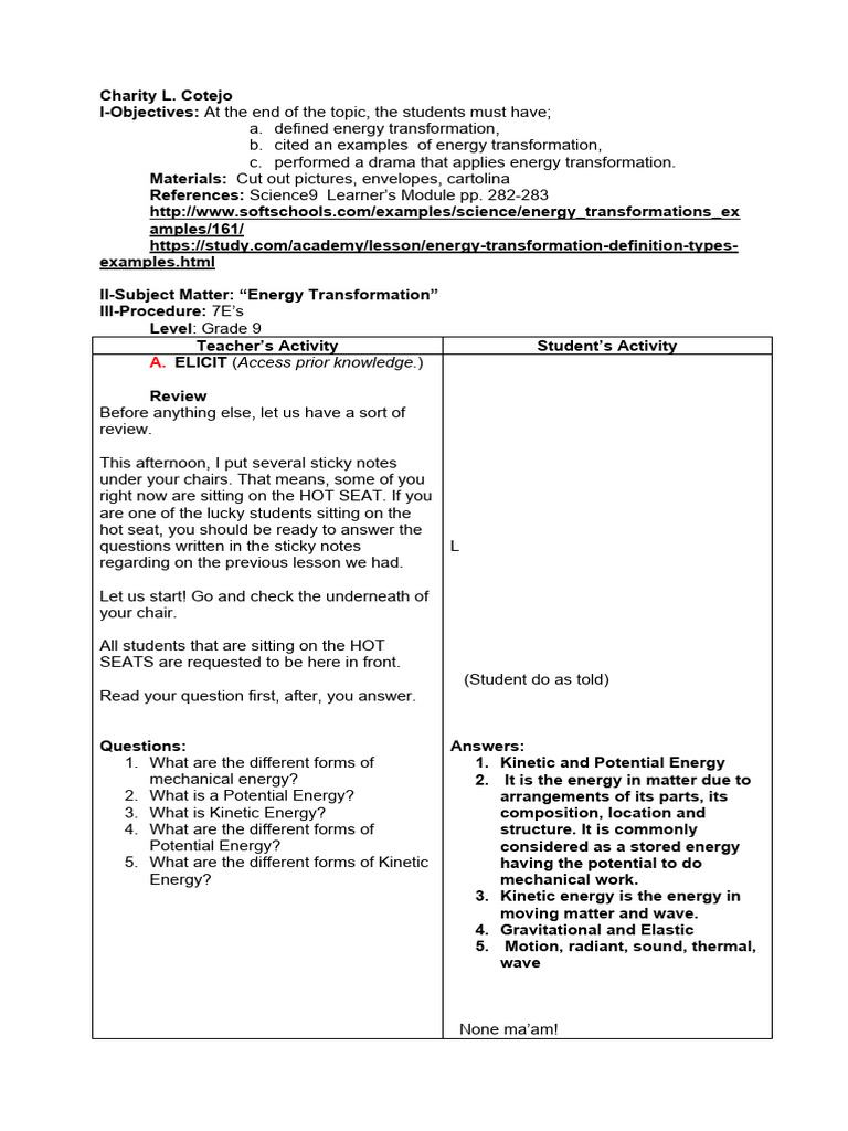 Understanding Energy Transformation | PDF | Heat | Human Communication