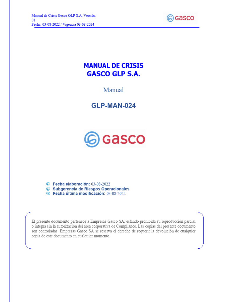 Protocolo Emergencia Gasco | PDF | Mercancías peligrosas