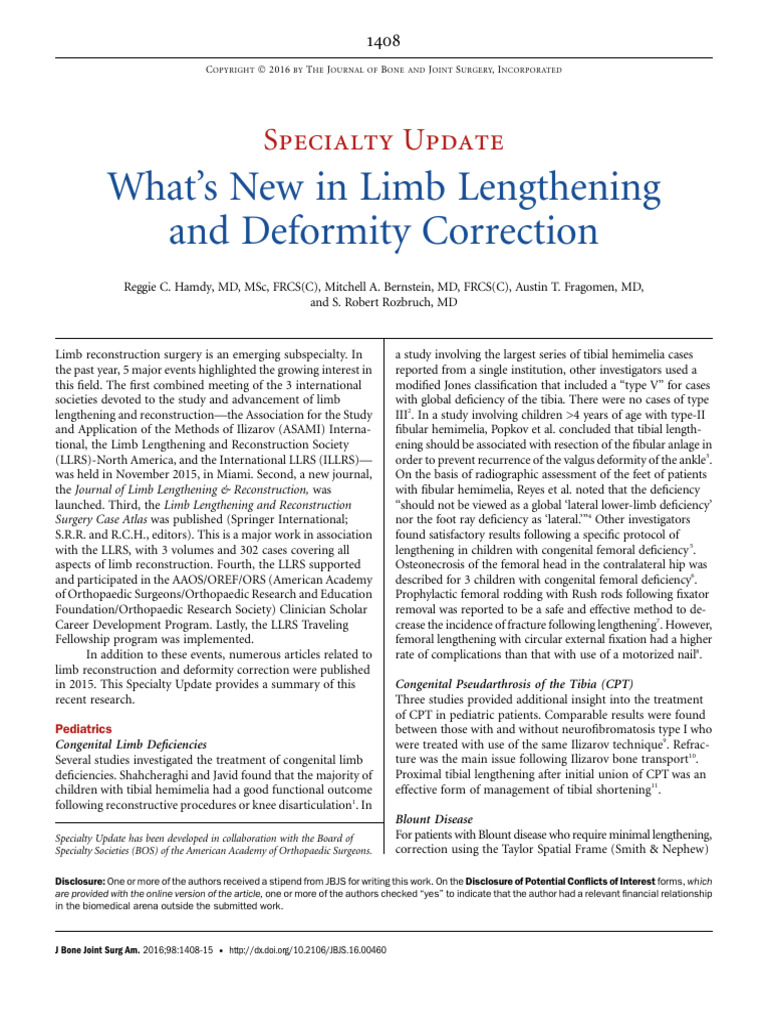 New Limb Lengthening Deformity Correction 2016 | PDF | Knee ...