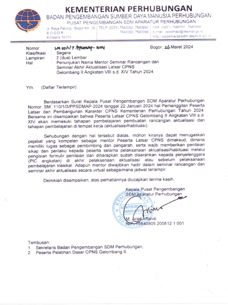 Surat Penunjukan Mentor Gel. II | PDF