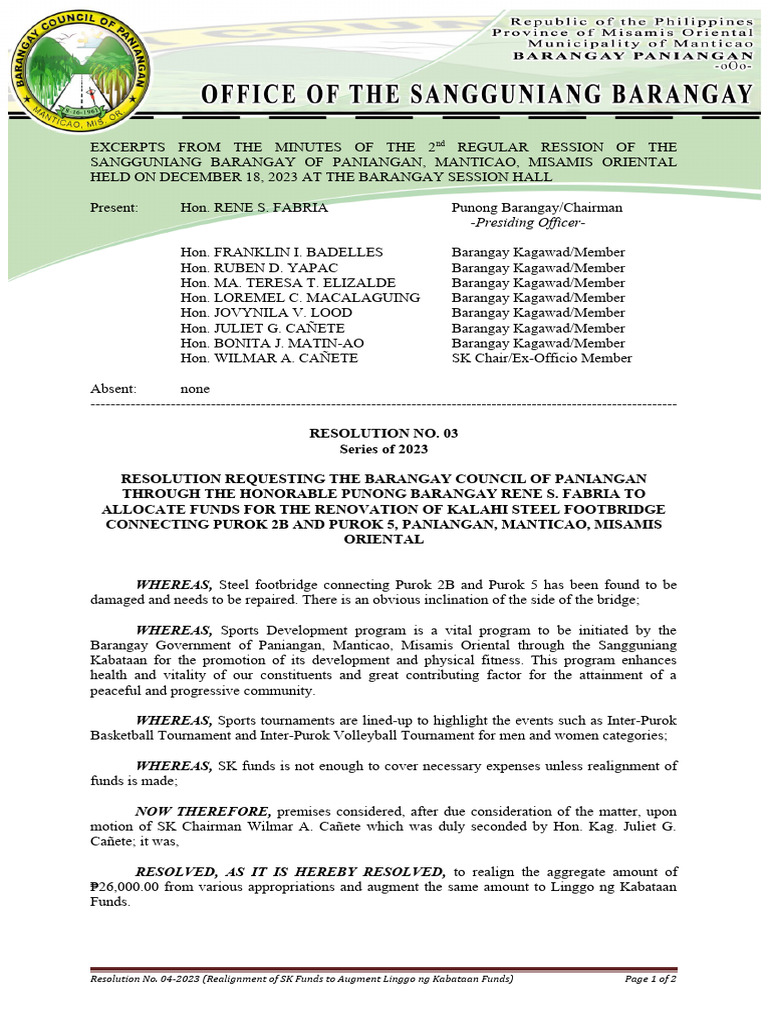 Funding for KalahI Steel Footbridge Repair | PDF