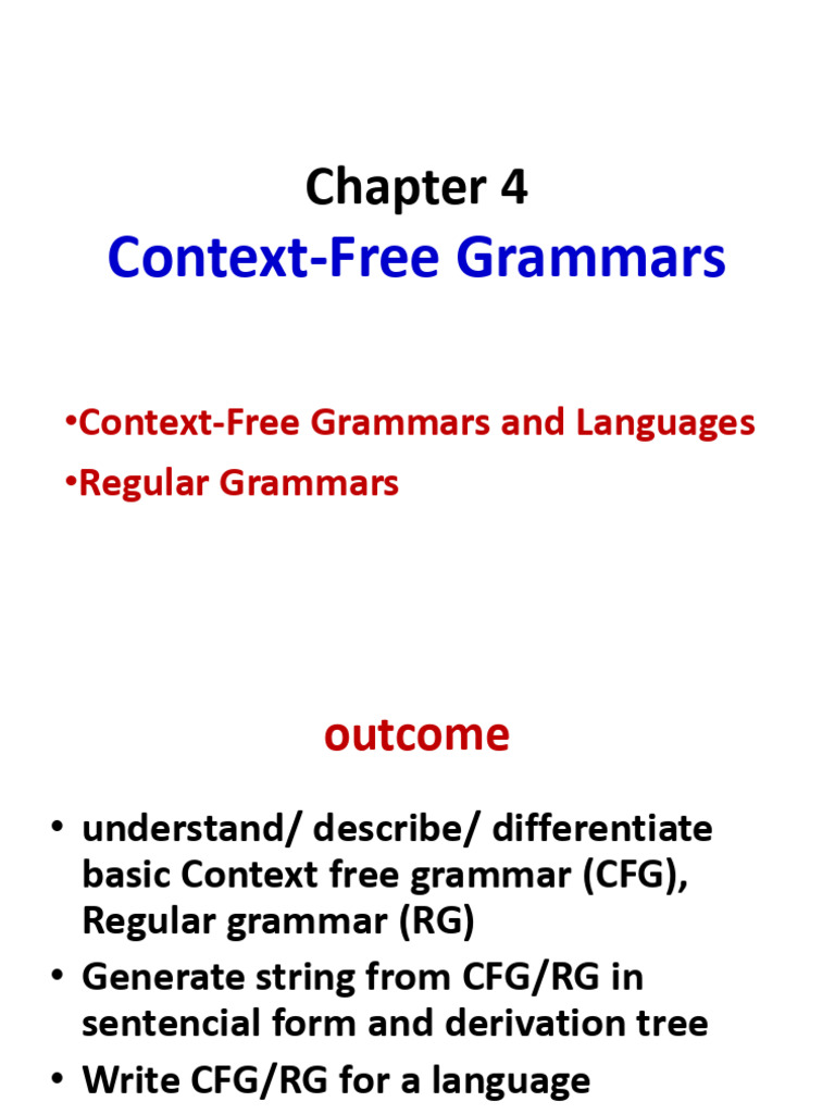Chapter4 - New Context Free Grammar (CFG) (1) | PDF | Computer ...