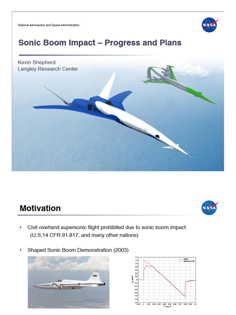 Sonic Boom Impact - Progress and Plans [NASA, 2011] | PDF | Experiment ...