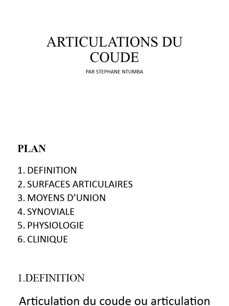 Articulations Du Coude | PDF | Anatomie | Appareil locomoteur