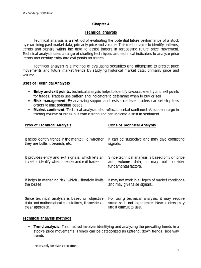 Chapter 4 Technical Analysis | PDF | Technical Analysis | Market Trend