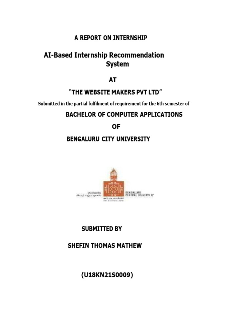 AI-Based Internship Recommendation System 1 | PDF | Artificial Intelligence | Intelligence (AI ...