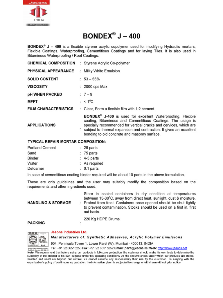 Bondex J 400 | PDF | Business