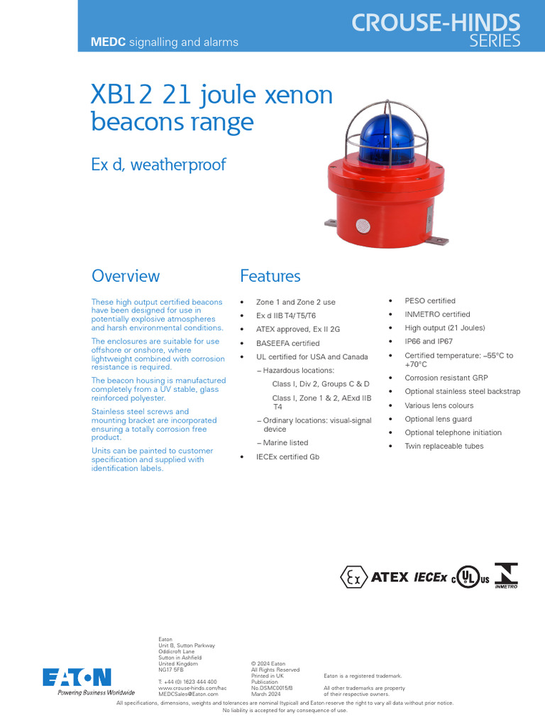 High Output Certified Beacons for Explosive Atmospheres | PDF ...