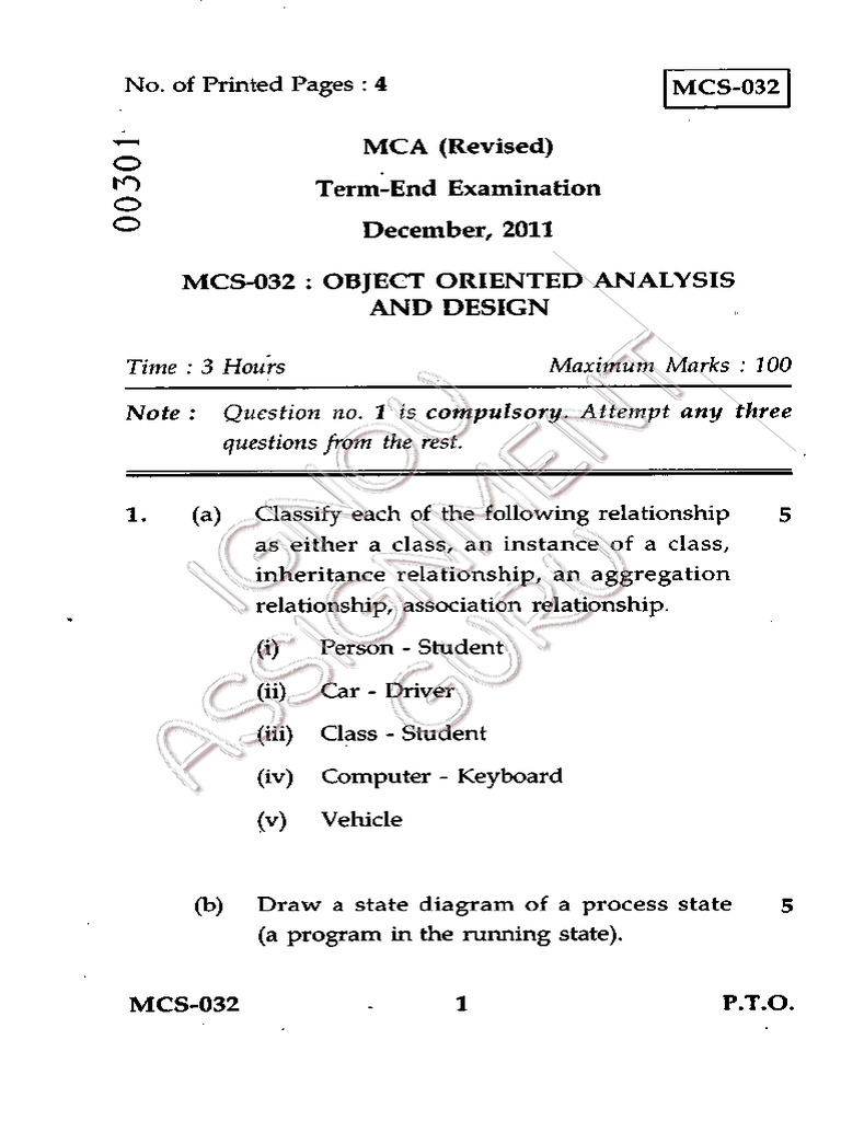 MCS 032 | PDF | Class (Computer Programming) | Object (Computer Science)
