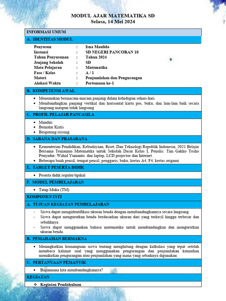 MA - MTK - 14 Mei 2024 | PDF