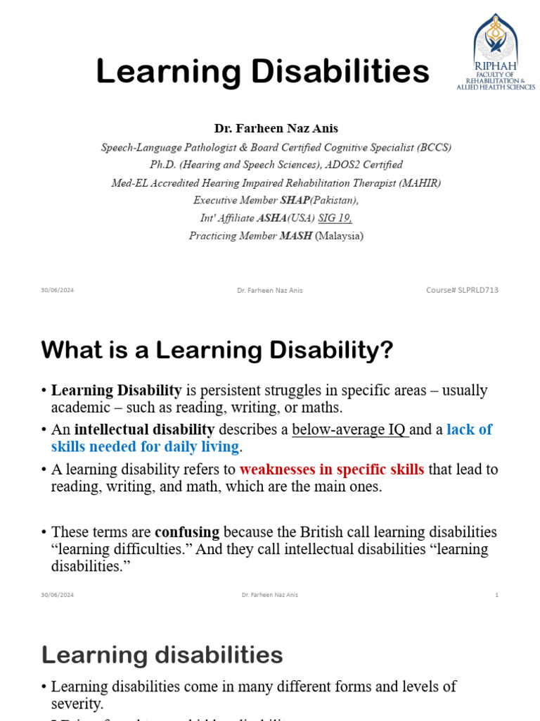 Chap 10 - LD | PDF | Learning Disability | Dyslexia