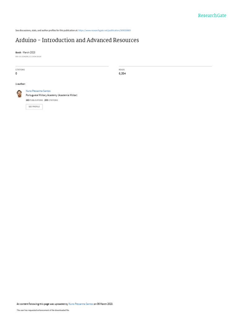 Tutorial Arduino Advanced Resources NunoPessanhaSantos Compressed | PDF ...