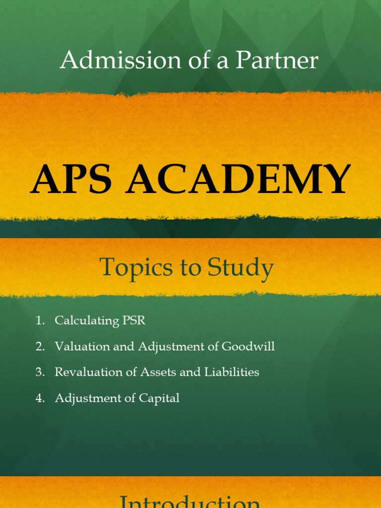 Admission of A Partner | PDF | Goodwill (Accounting) | Balance Sheet