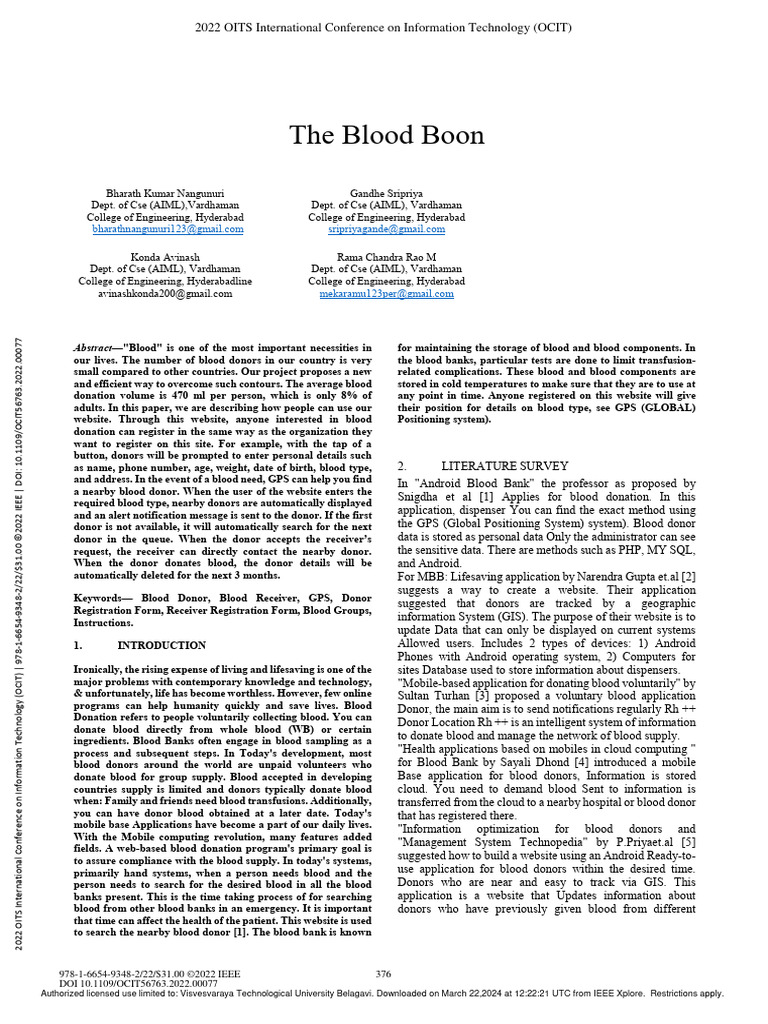 Blood Boon Overview and Location | PDF | Medical Specialties | Physiology