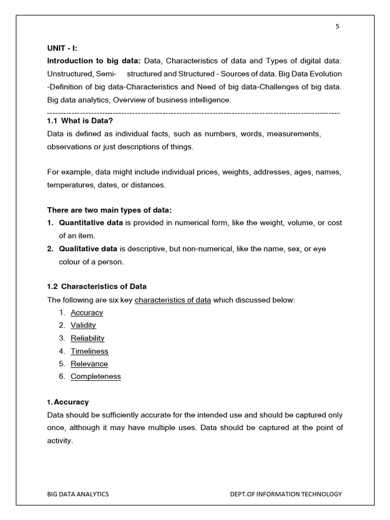 Big Data Analytics Notes | PDF | Apache Hadoop | Business Intelligence