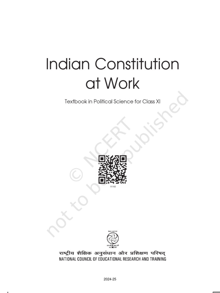 Indian Constitution: Class XI Textbook | PDF