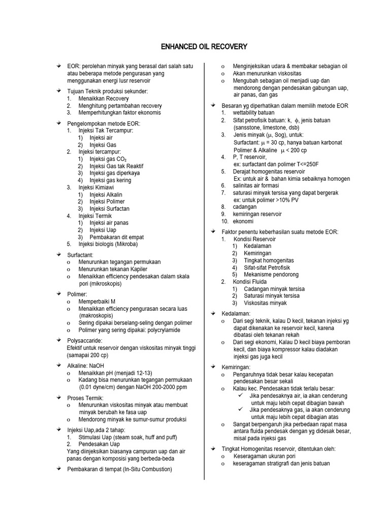 Enhanced Oil Recovery | PDF