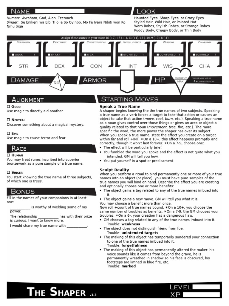Shaper_Dungeon_World | PDF