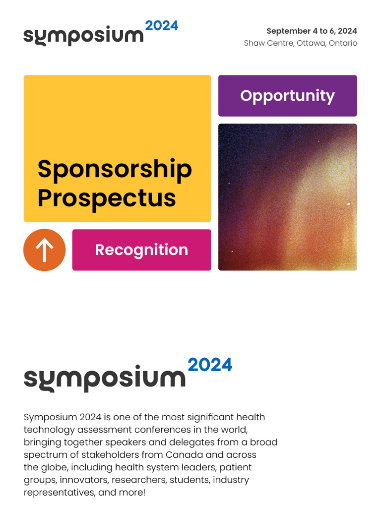 2024 CADTH Symposium Sponsorship Prospectus | PDF | Canada | Health Care