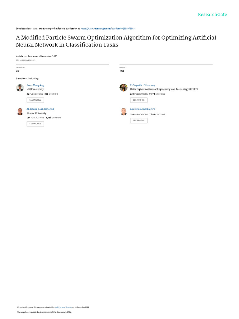 Processes 10 02579 v2 | PDF | Mathematical Optimization | Artificial Neural Network