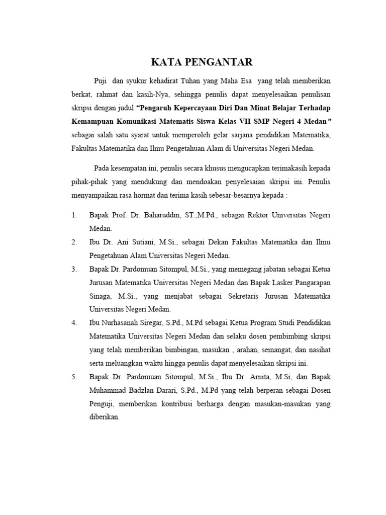 Contoh Kata Pengantar Skripsi | PDF