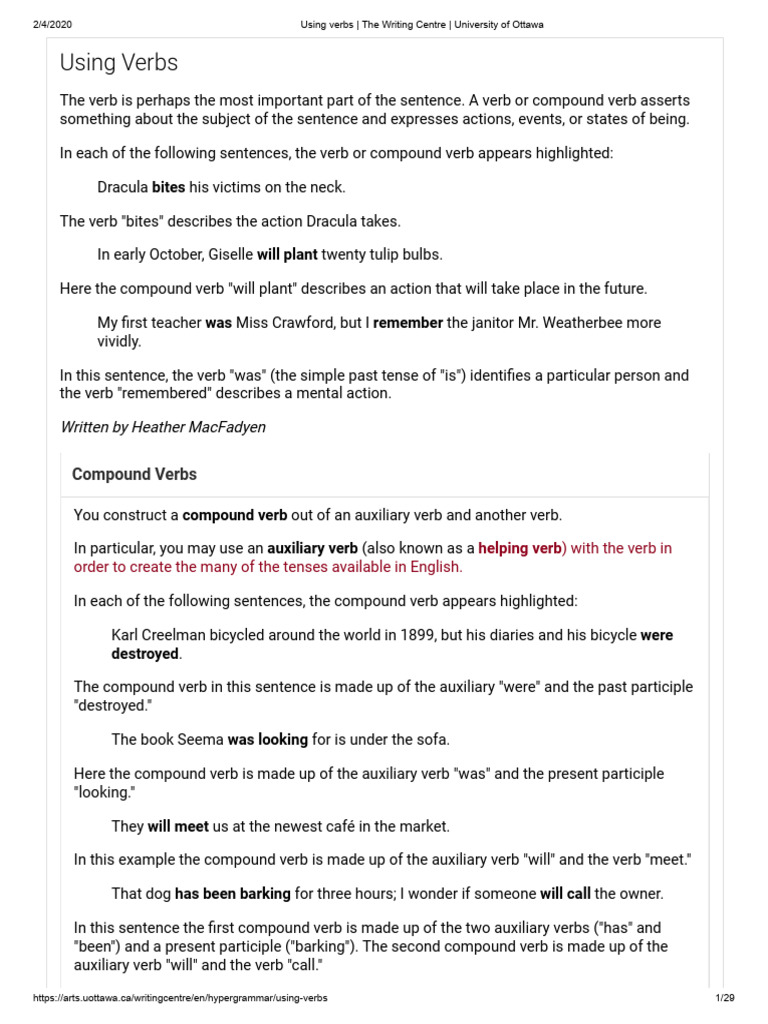 Mastering Verbs in English Writing | PDF | Verb | Grammatical Tense