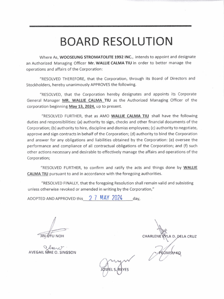 Board Reso | PDF
