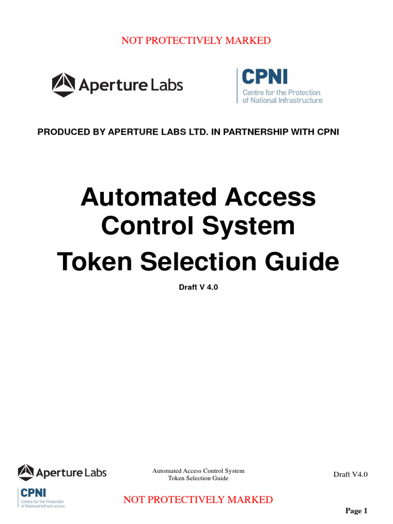 Access Control Token Selection Guide | PDF | Public Key Cryptography | Smart Card