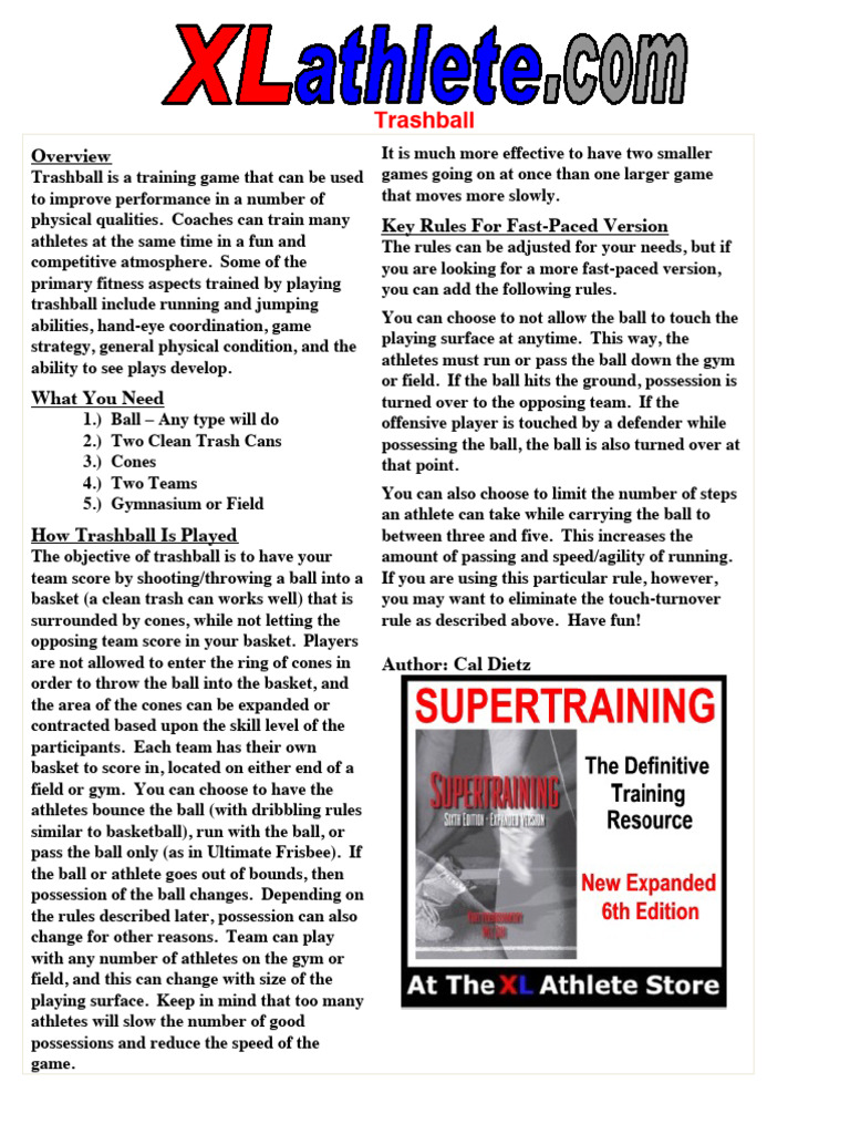 Trashball | PDF | Sports Rules And Regulations | Athletic Sports