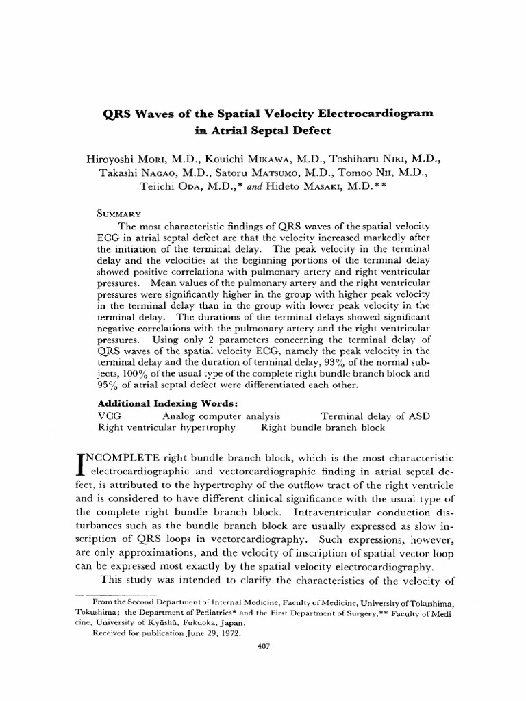 QRS Waves of The Spatial Velocity Electrocardiogram | PDF ...