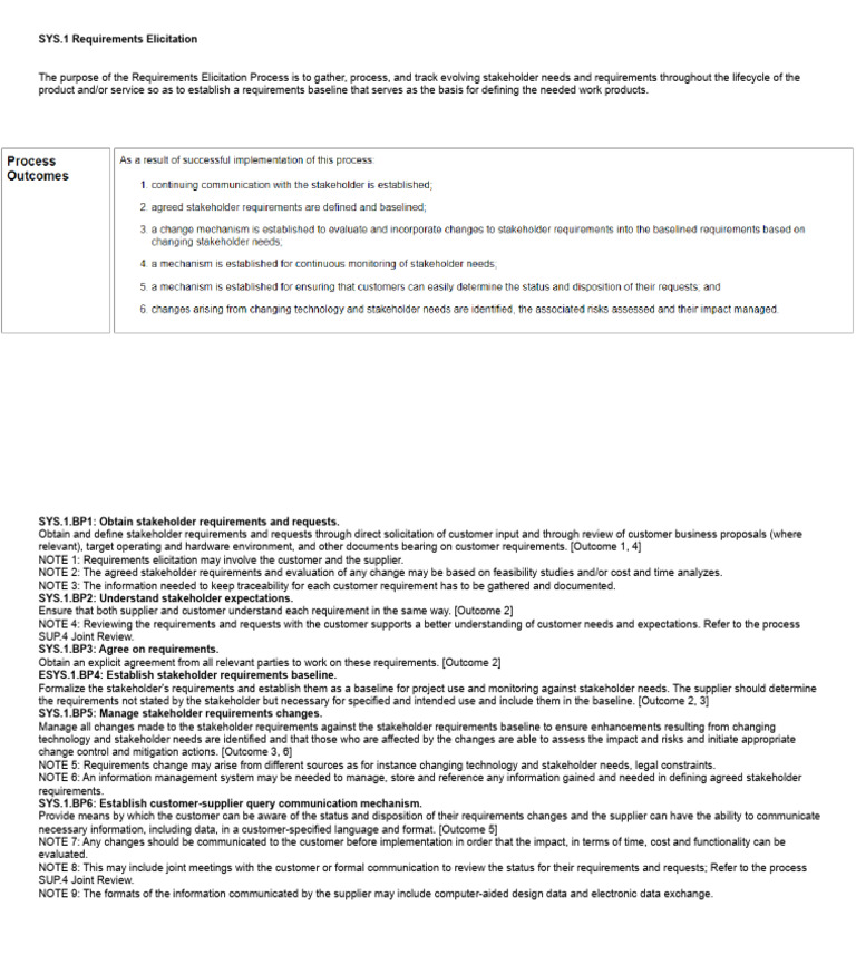 SYS.1 Requirements Elicitation | PDF | Information | Communication