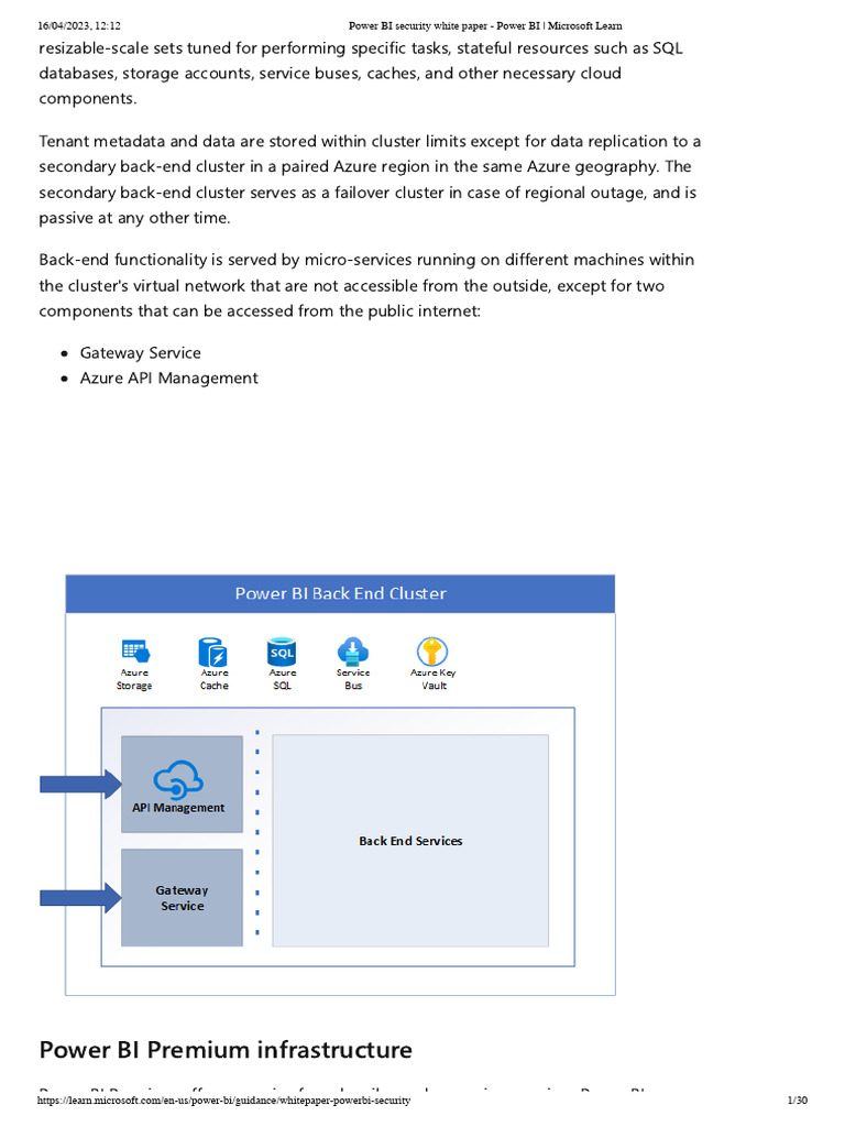 Power BI Security Infrastructure Overview | PDF | Microsoft Azure ...