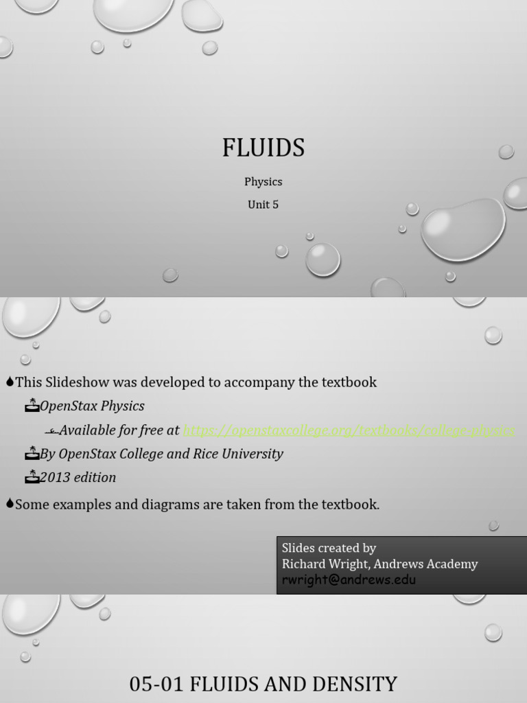 Physics 05 Fluids 2018 | PDF | Buoyancy | Pressure
