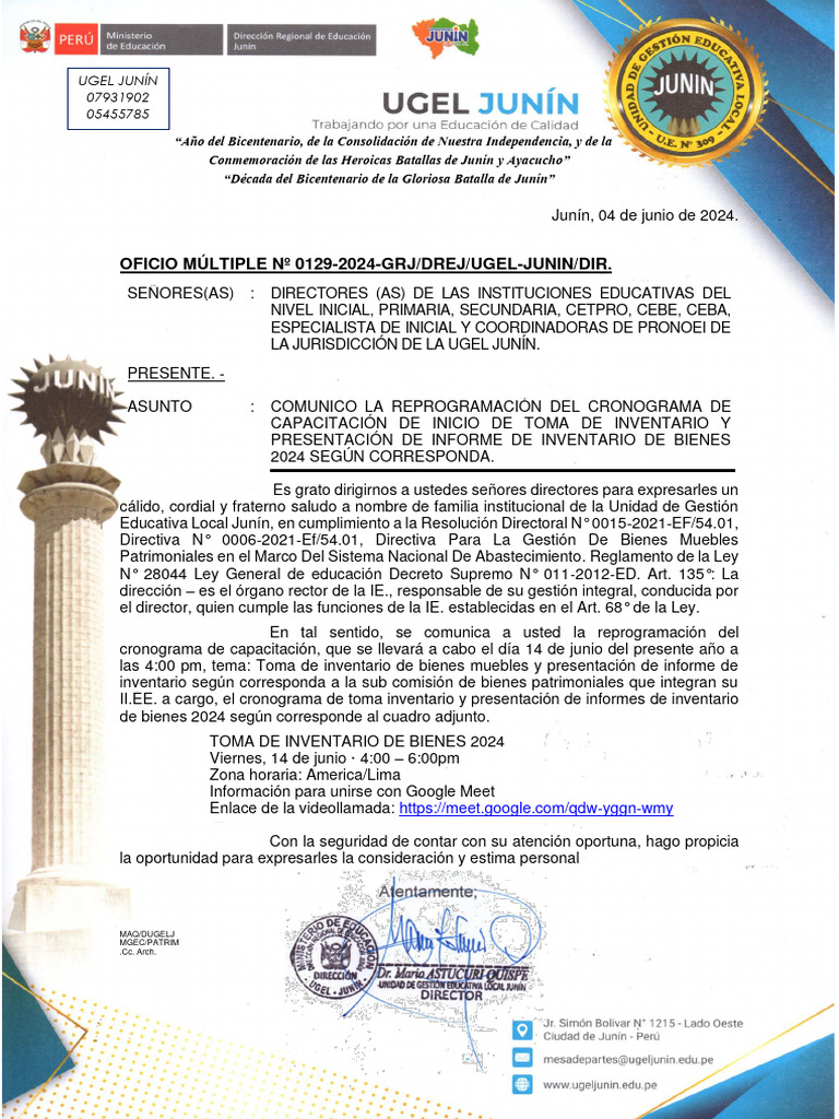 Oficio Multiple #129-2024 | PDF | Gobierno