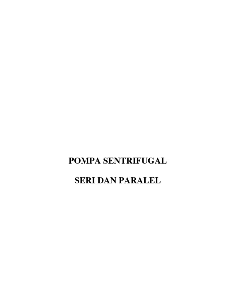 Modul Pompa Sentrifugal Rangkaian Seri Dan Paralel Pdf