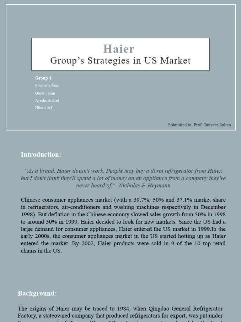 Haier Us | PDF | Home Appliance | Business