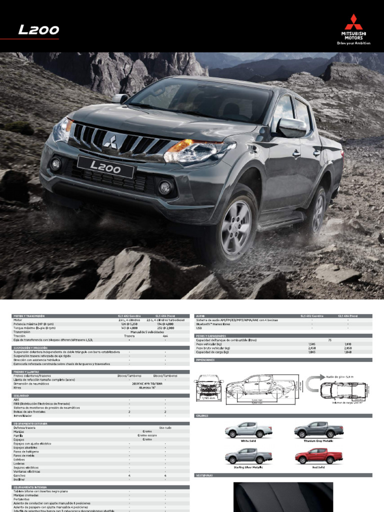 2019 - Ficha Técnica - Mitsubishi L200 | PDF