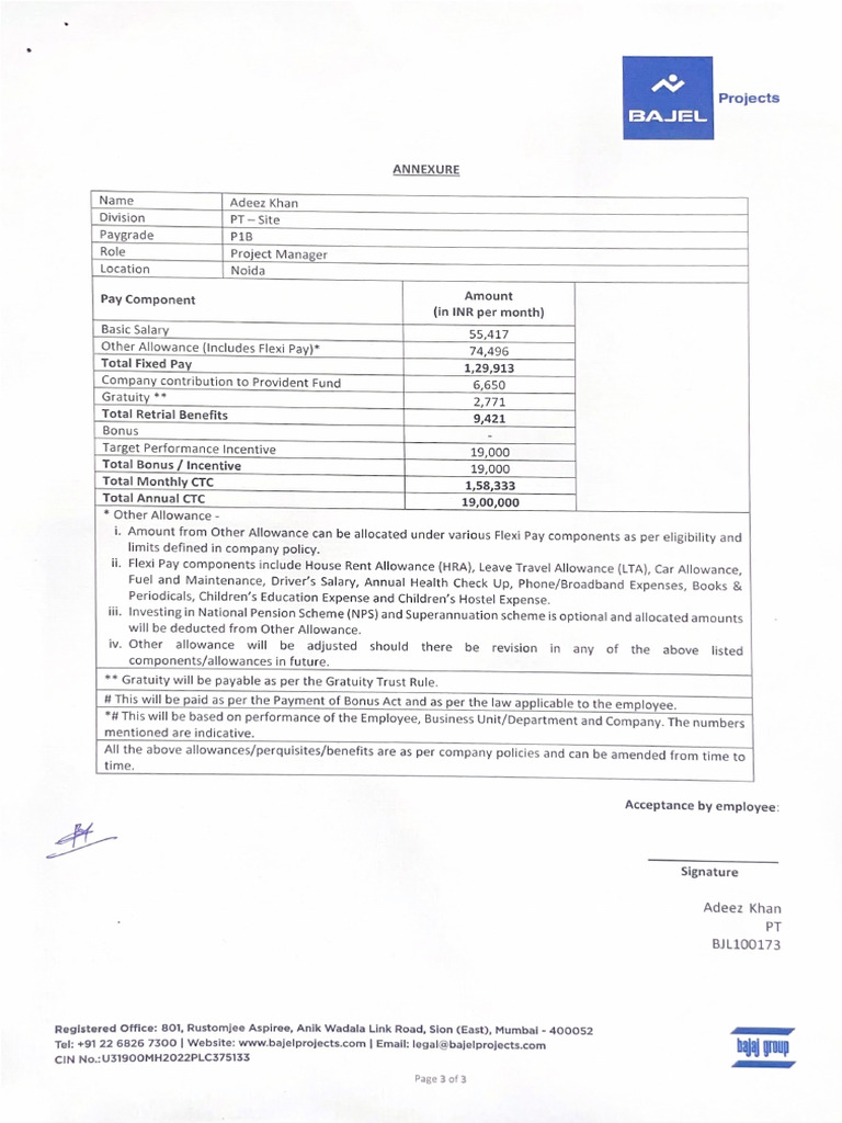 Salary Structure | PDF
