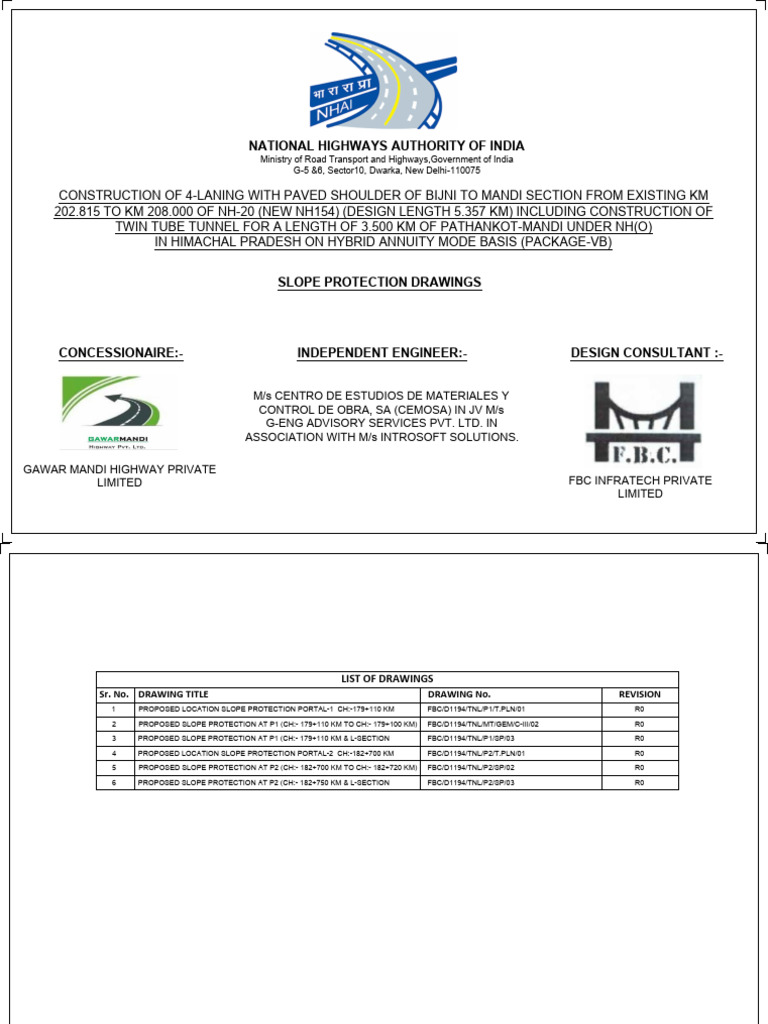 Bijni to Mandi NH-20 Road Project Plans | PDF | Road Infrastructure ...