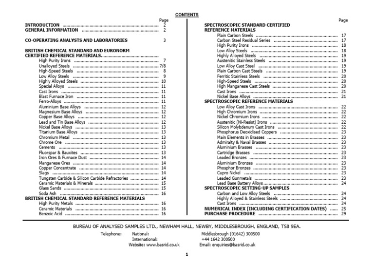 Certified Reference Materials Guide | PDF | Alloy | Steel