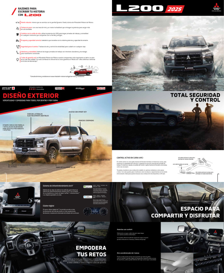 2025 - Ficha Técnica - Mitsubishi L200 | PDF | Tracción en las cuatro ruedas | Vehículos