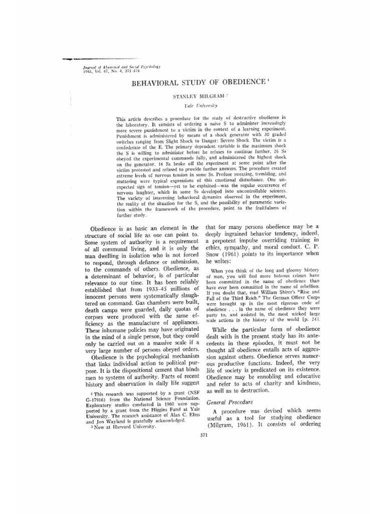 Milgram 1963 | PDF