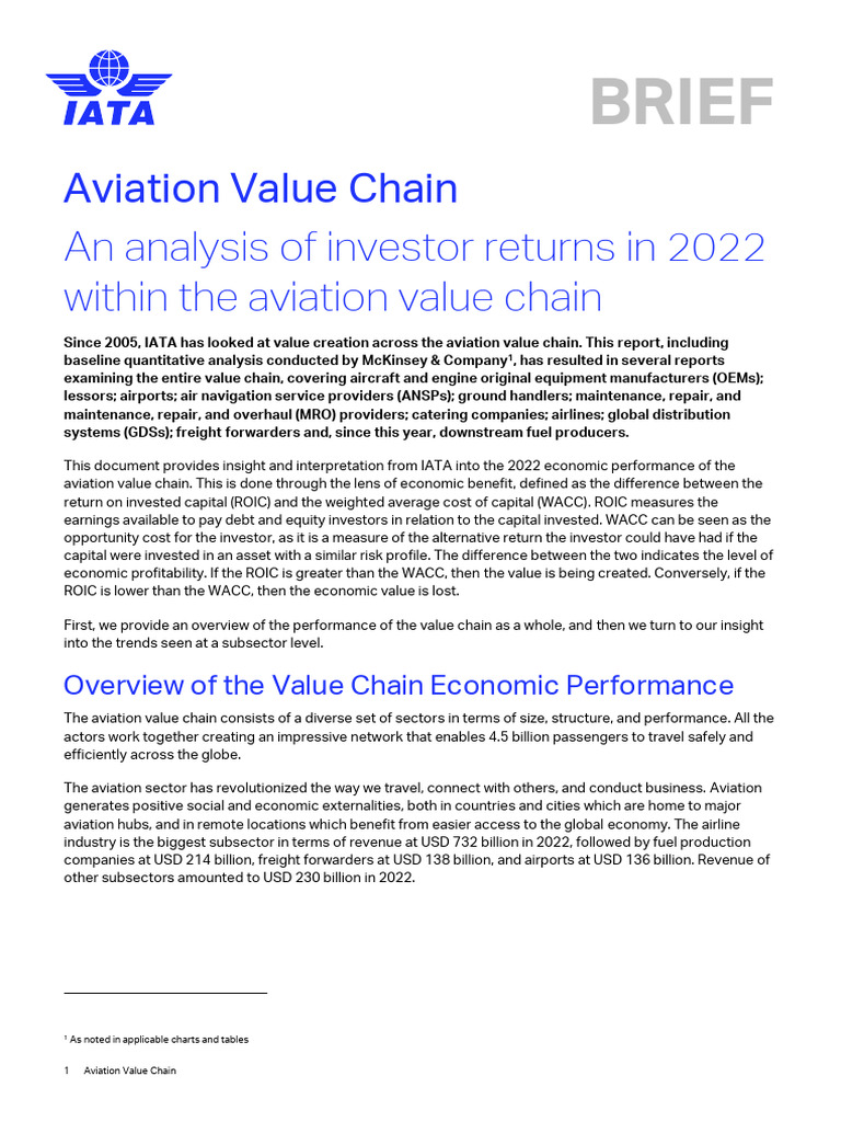 Aviation Value Chain 1709162704 | PDF | Airlines | Cost Of Capital