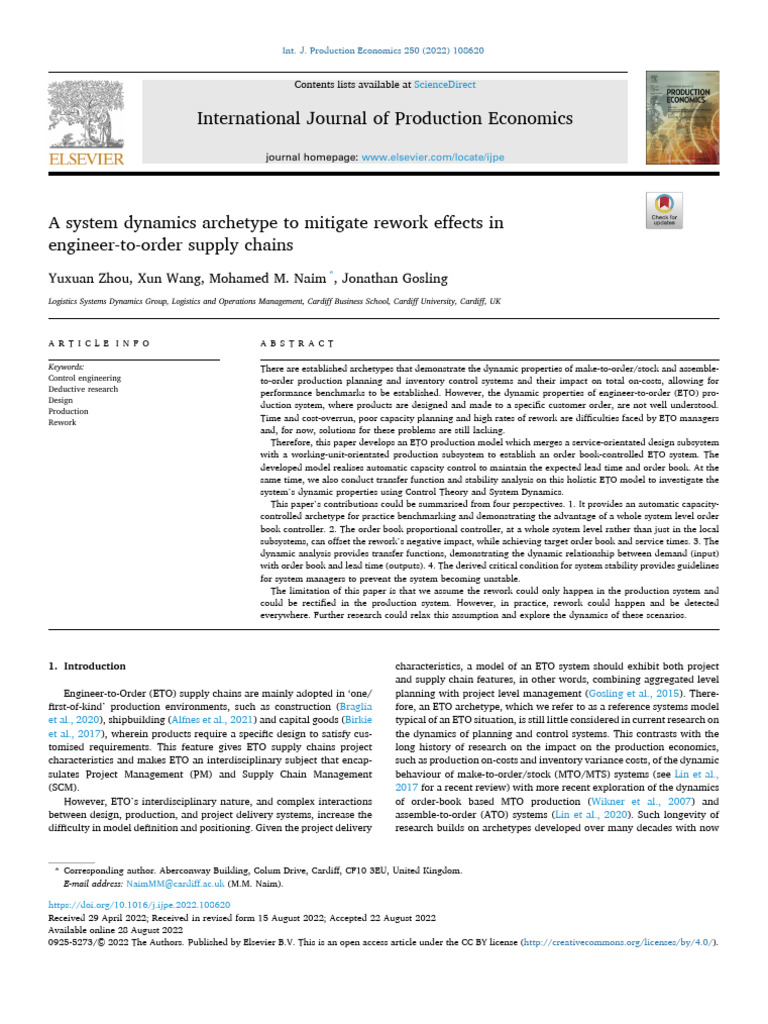 Mitigating Rework in ETO Supply Chains | PDF | Supply Chain Management ...