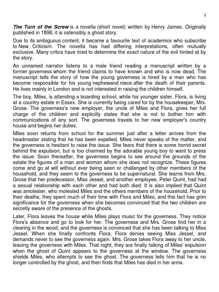 Turn of Srew | PDF | The Turn Of The Screw