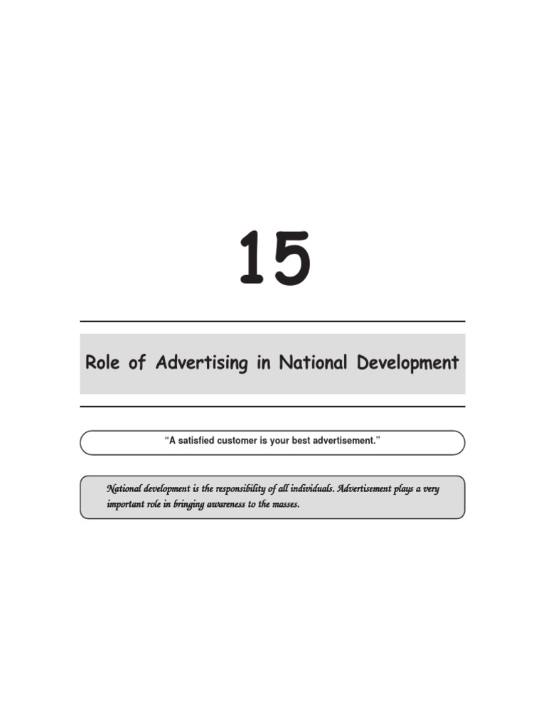 Chapter 15 - Role of Advertising in National Development | PDF ...
