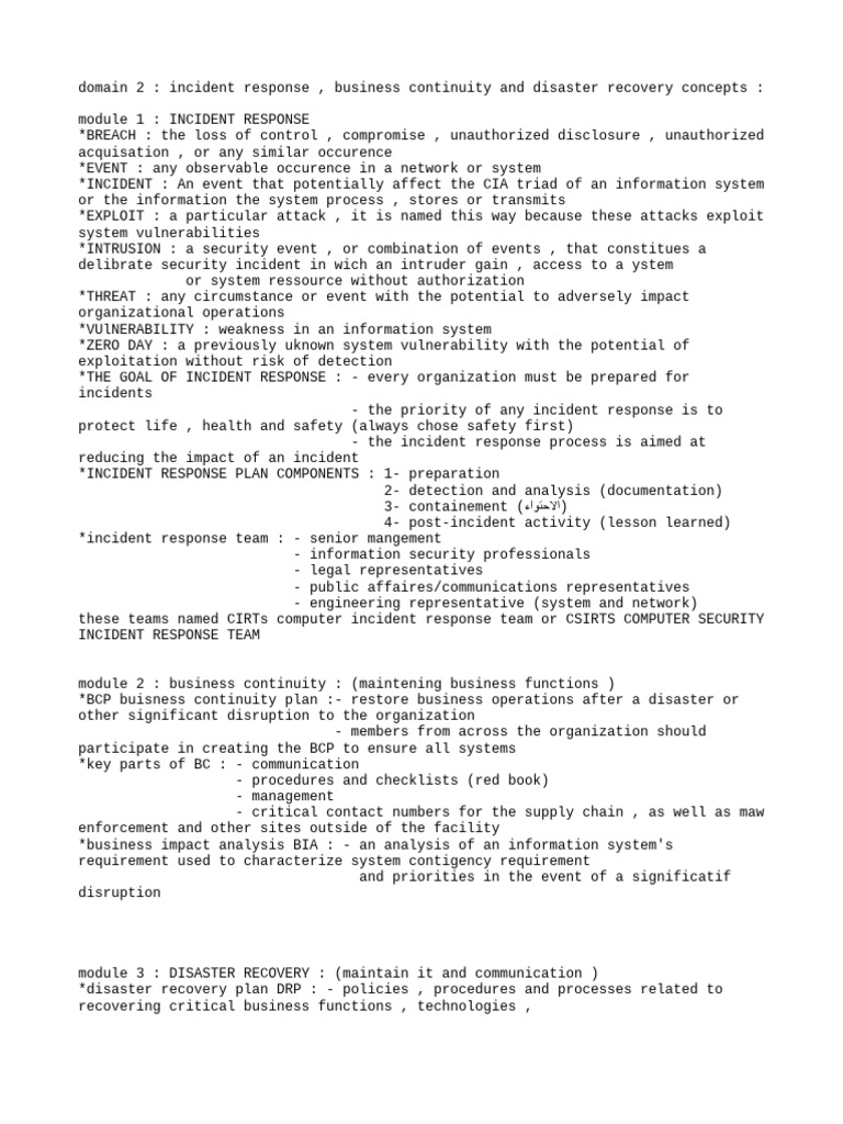 Domain 2 | PDF | Disaster Recovery | Security