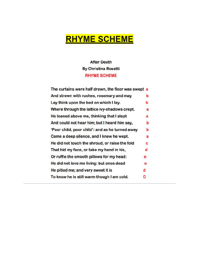 Z-Literary Devices Rhyming Scheme-In Short | PDF | Senses | Poetry